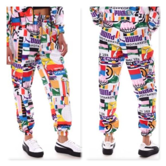 Puma | Pants & Jumpsuits | Puma Pi All Over Print Woven Track Pant ...